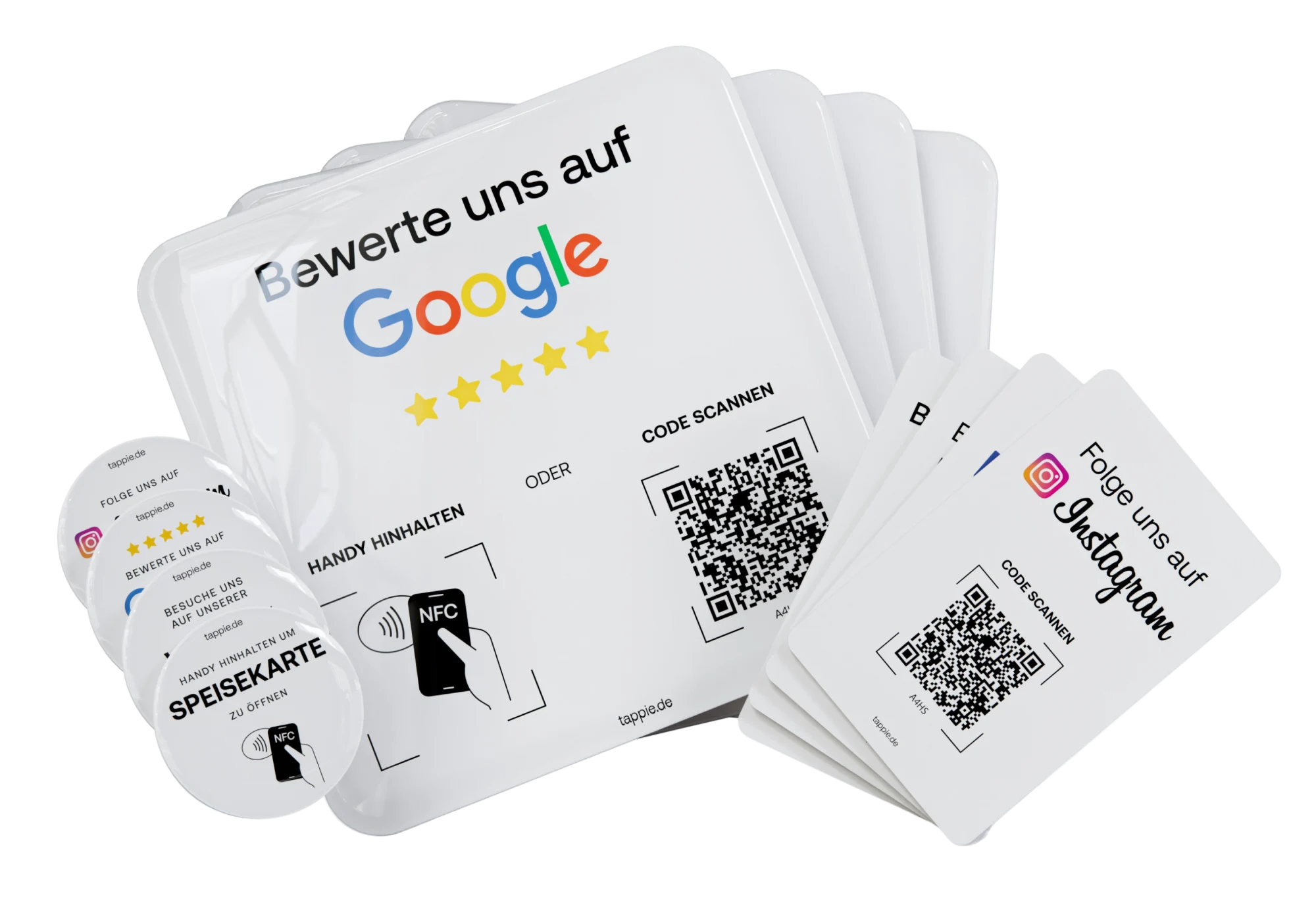 Tappie NFC & QR-Code Pads und Karten: Bewertungen per Tap & Scan